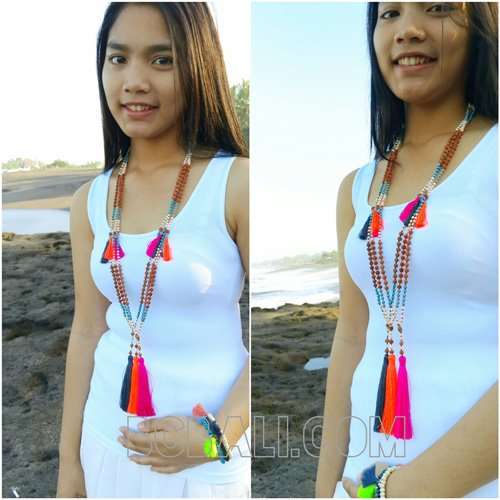 3color fashion genetri mala wood necklaces tassel - 3color fashion ...