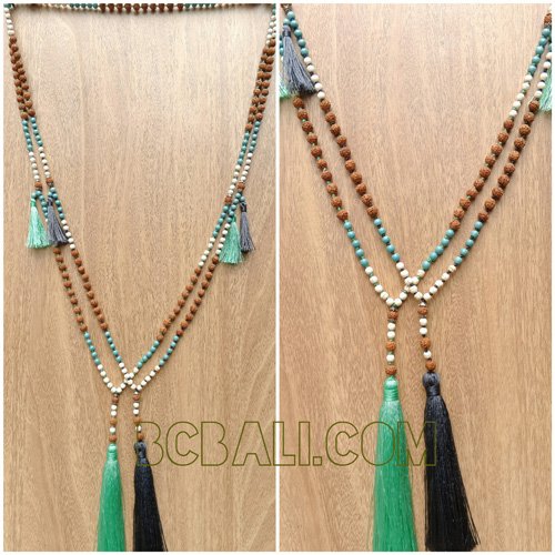 fashion handmade necklaces tassel genetri bead - fashion handmade ...