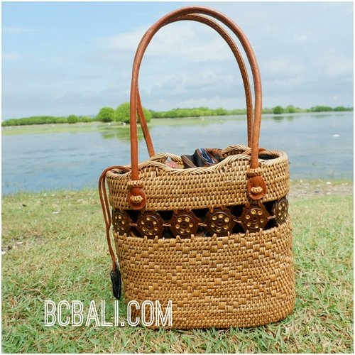 women tote bag straw rattan ata hand woven casual ethnic design - women ...
