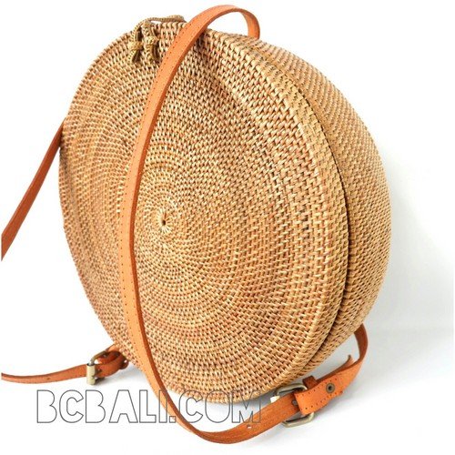 circle bagpack large straw rattan ata handmade - circle bagpack large ...