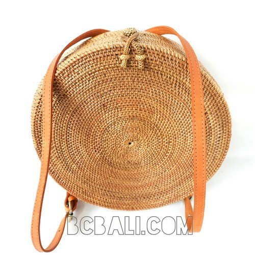 circle bagpack large straw rattan ata handmade - circle bagpack large ...