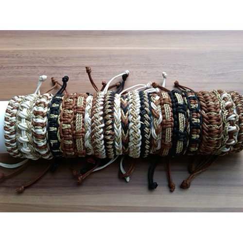 natural hemp friendship bracelets straw leather - natural hemp ...
