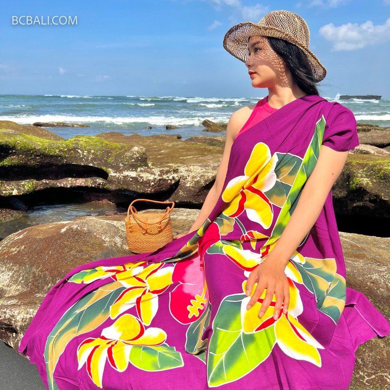 New rayon sarongs pareo design floral hand painted made in bali hight ...