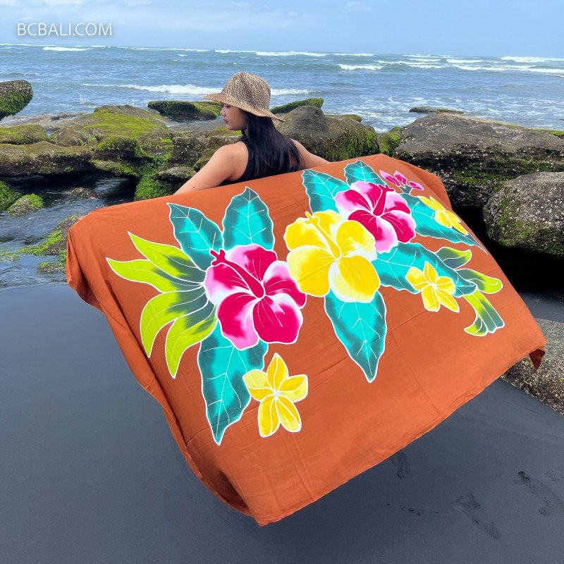 New rayon sarongs pareo design floral hand painted made in bali hight ...