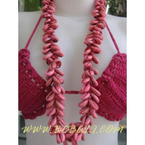 Pink Cowrie Dyed Shell Necklaces - Pink Cowrie Dyed Shell Necklaces ...