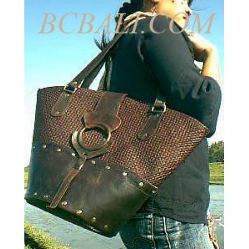 Leather Pandanus Brown - Leather Handbag Export,Export Handbags Leather ...